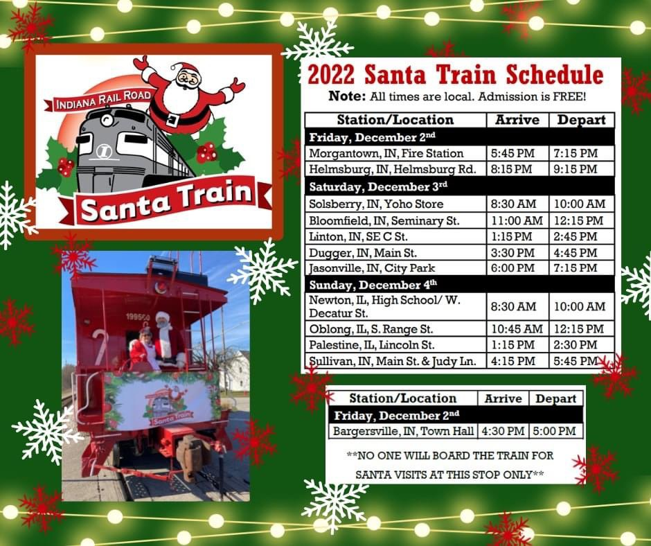 2022 Santa Train Schedule – Jasper County Daily News
