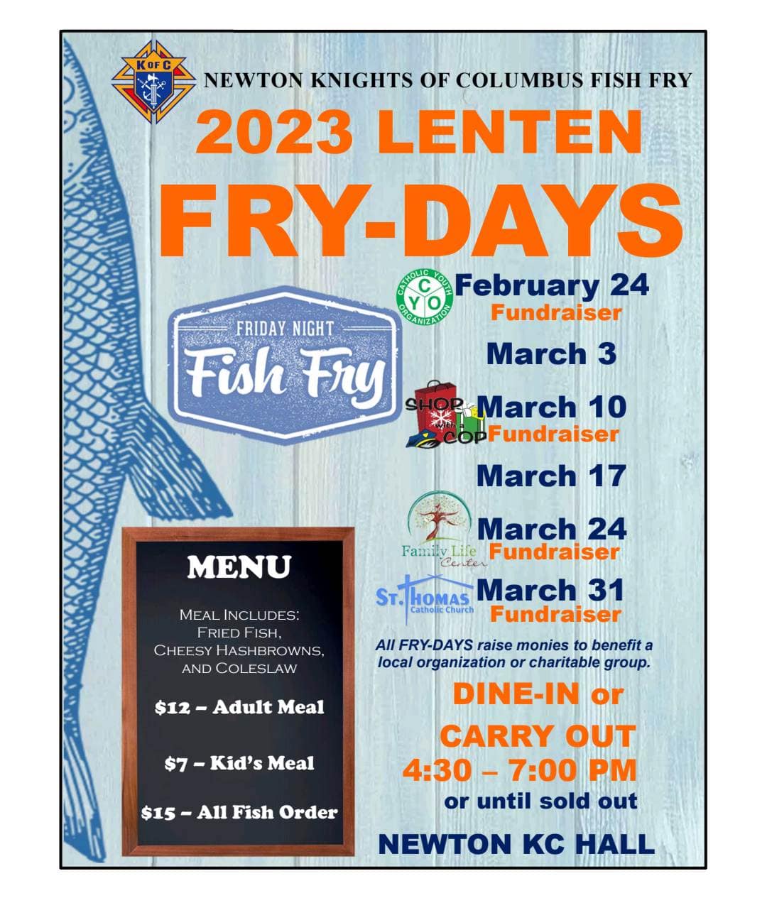 2023 Lenten Fry Days for the KC Hall – Jasper County Daily News