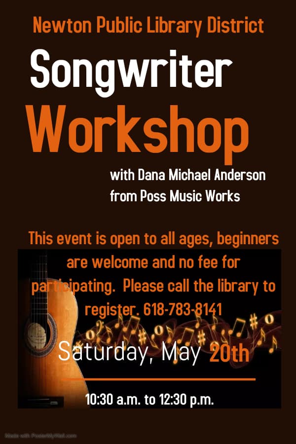 Songwriter Workshop at Newton Public Library – Jasper County Daily News
